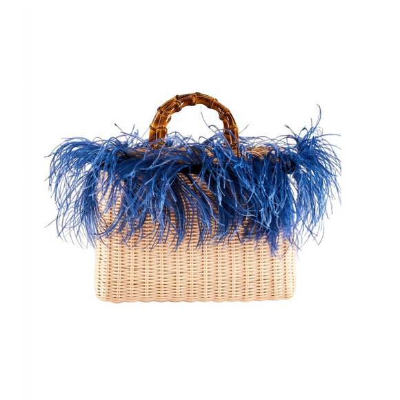 VIAMAILBAG | Bags | New Viamailbag Cayuna Bag In Naturalblue Feathers ...
